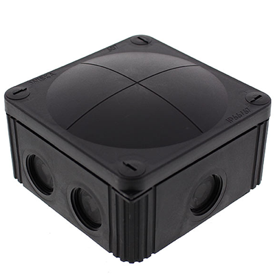 Electrical Supplier. Combi 108/5 Black Junction Box