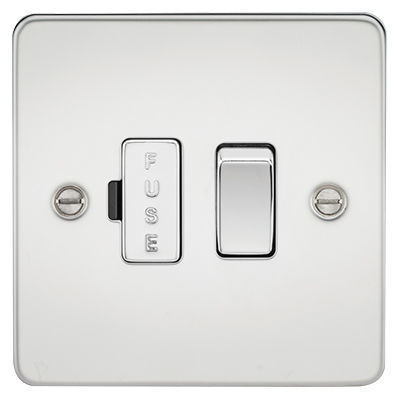 Electrical Supplier. Flat Plate 13A Switched Fused Spur Unit - Polished ...